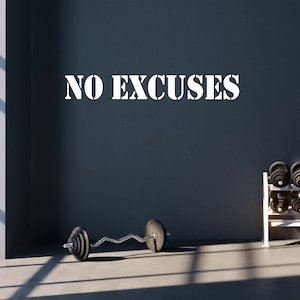 NO EXCUSES Gym Wall Decal, Gym Design Ideas, Gym Decor Idea, Fitness ...