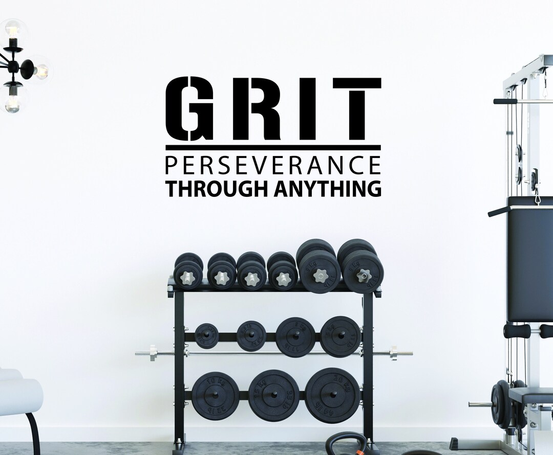 GRIT Perseverance Through Anything Wall Decal, Cycling Decor, Gym Decor ...
