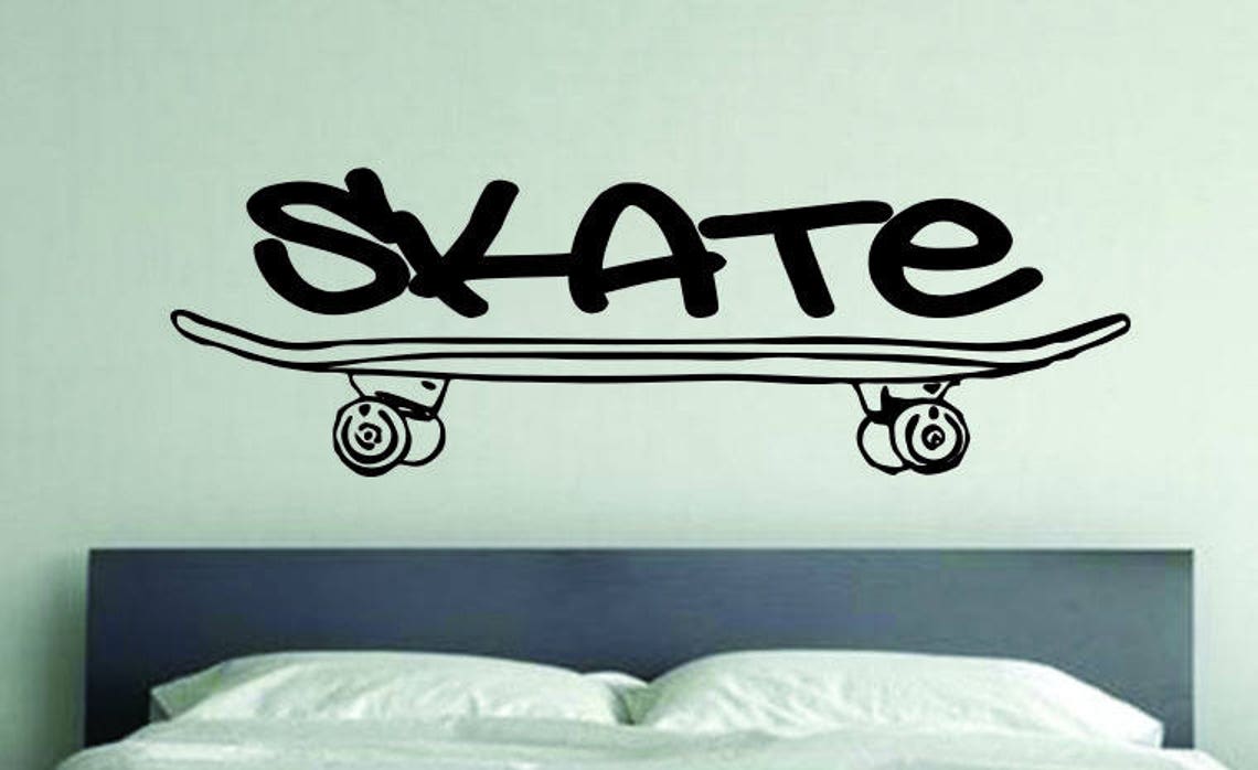 Skateboard Wall Decal Skateboard Theme Room Ideas Room Decor - Etsy