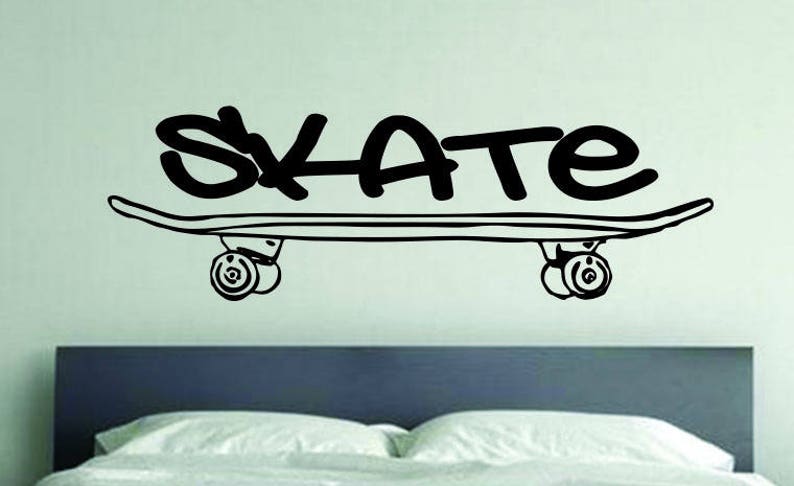 Skateboard Wall Decal Skateboard Theme Room Ideas Room Decor | Etsy