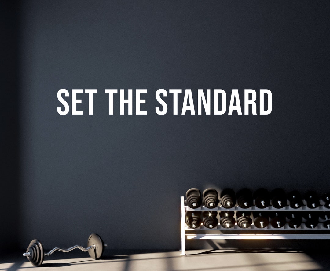 SET THE STANDARD, Sticker for Gym, Gym Wall Decal, Fitness Quote Decal ...