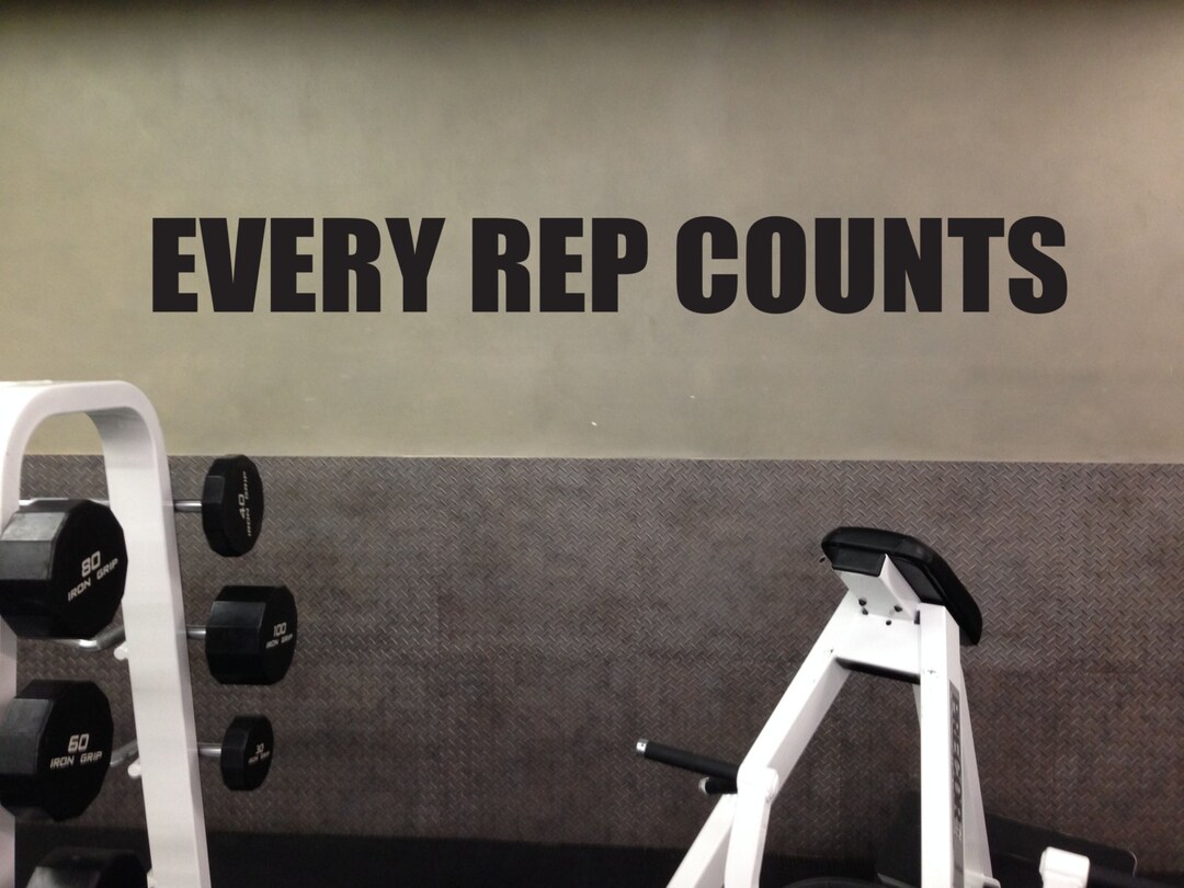 Motivational Gym Wall Decal, EVERY REP COUNTS 01 - Etsy
