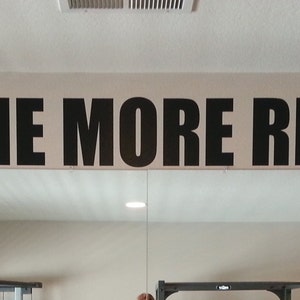 Gym Wall Decal, ONE MORE REP Fitness Sticker, Motivational Quote ...