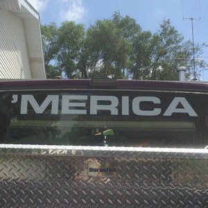 Truck Brow 'merica Vinyl Decal Sticker, 5"x42", Item#41 - Etsy
