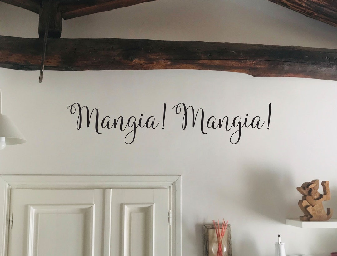Mangia! Mangia! Kitchen Wall Decal, Italian Kitchen Decor, Kitchen Wall ...
