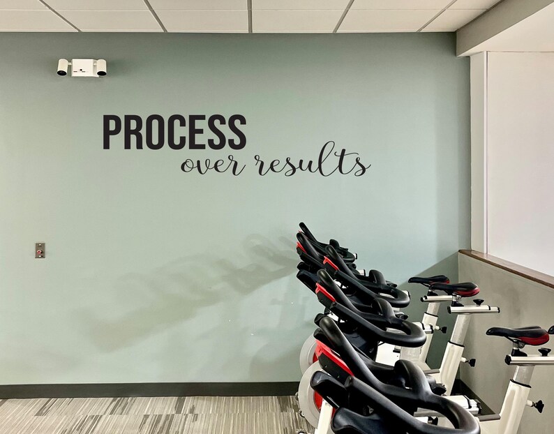 PROCESS Over Results, Fitness Wall Decal, Motivational Quote, Hotel Gym ...