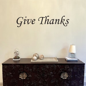 Give Thanks Wall Decal, Kitchen Wall Decor, Dining Room Decor, Living ...