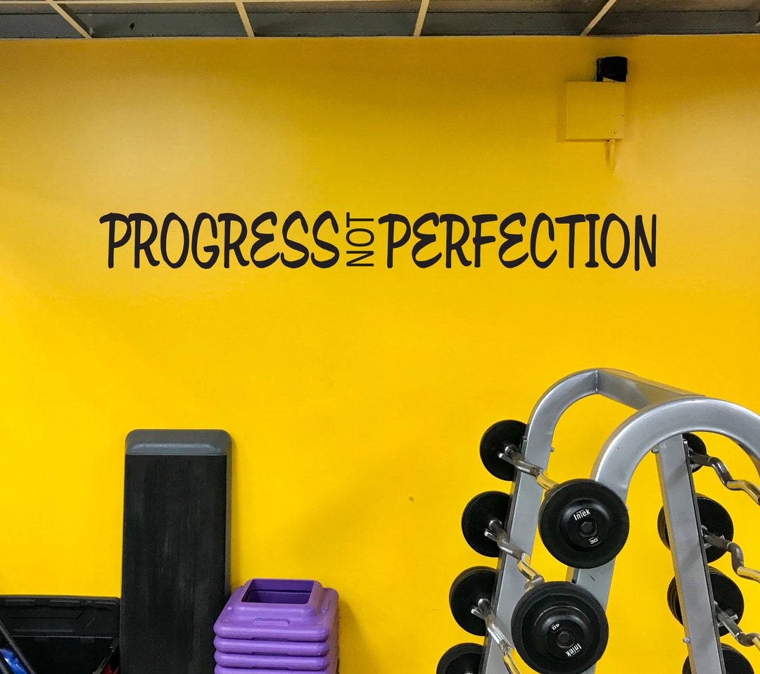 PROGRESS NOT PERFECTION Gym Wall Decal, Gym Design Ideas, Gym Decor ...