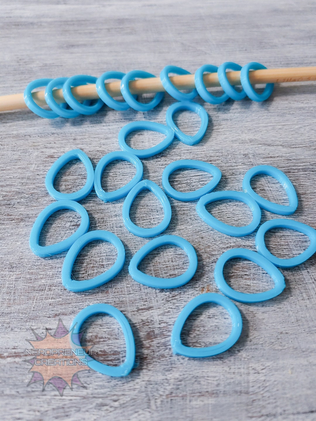 12 Pack 3D Printed Knitting Stitch Markers: Egg Tear Drop Design - Etsy