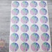 Vinyl Thank You Striped Packaging Sticker Sheet 24 Round Stickers 1.5 ...