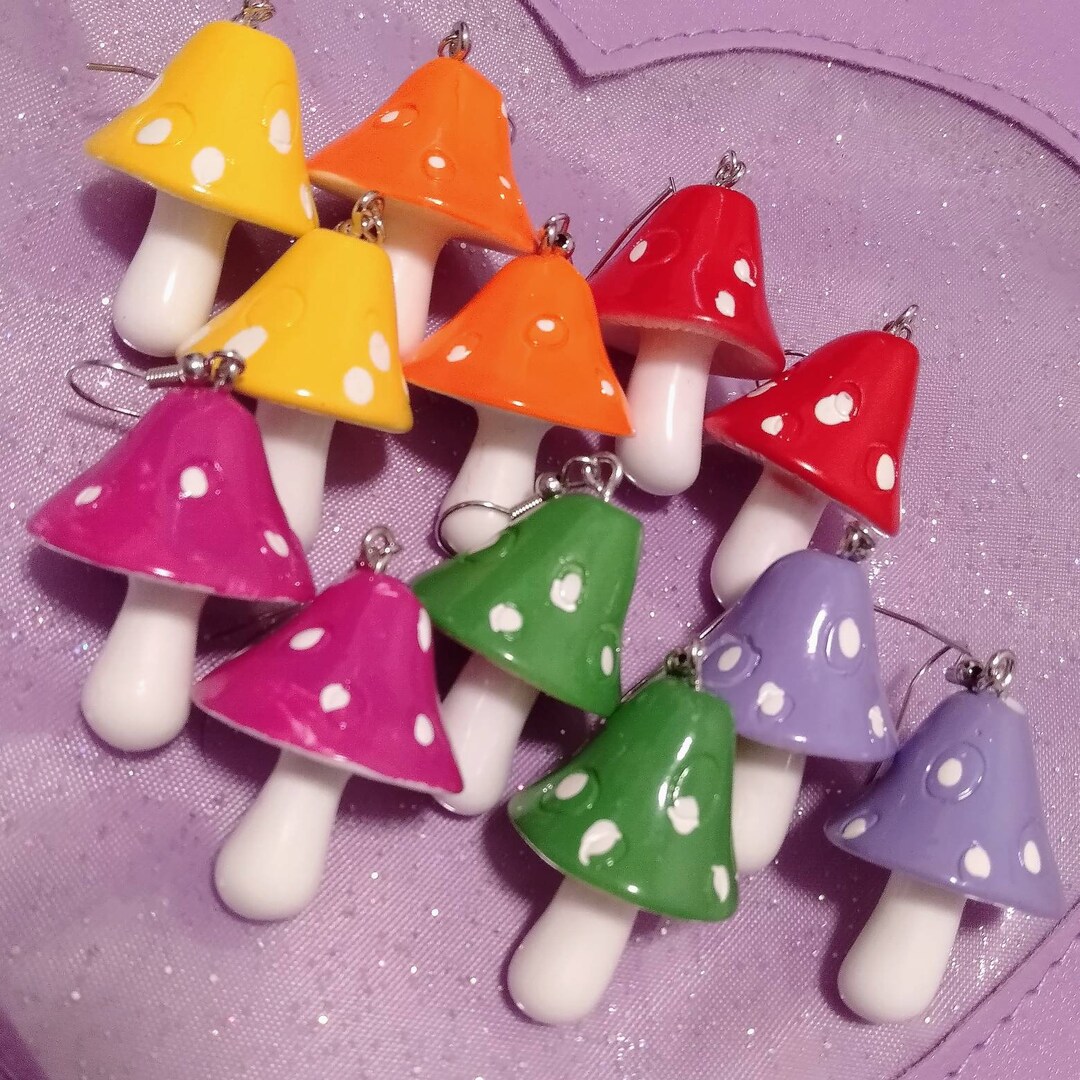 SALE Large Mushroom Rainbow Fairycore Rave Fairy Grunge Statement ...