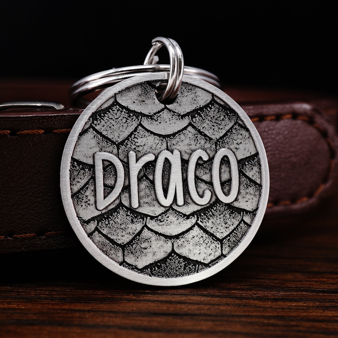 Personalized Dragon Scale Dog Tag, Cat Tag, Custom Copper Pet ID Tag ...