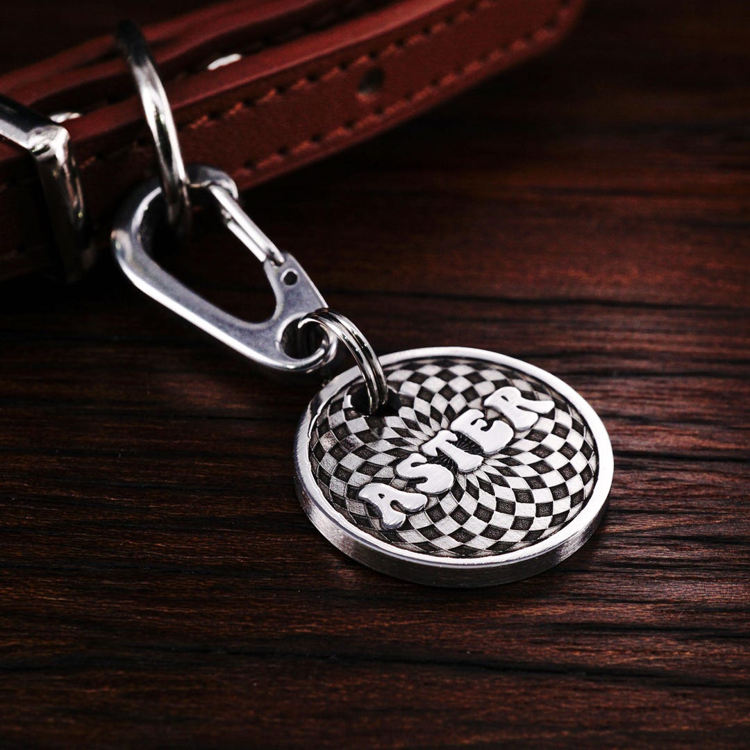 Personalized Cat Tag, Custom Cat Name Tag, Cat Collar Tag, Geometry Pet ...