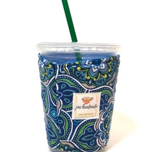 Iced Coffee Cozy. Drink Cozy. Hot/cold Sleeve. Ice Coffee Drink Holder ...