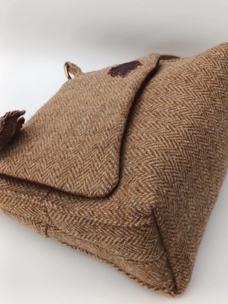 Handmade Shoulder Harris Tweed Small/herringbone/winter Wheet - Etsy