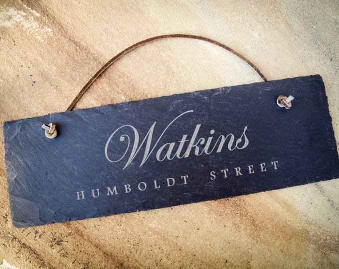 12"x4" Personalized Sign. Engraved Door Hanger. Custom Door Sign ...