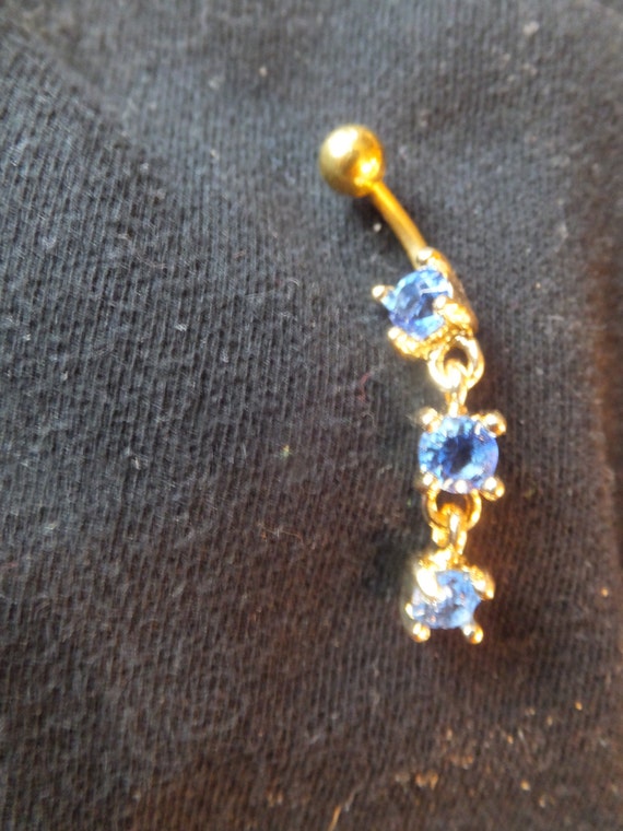 Gorgeous Deep Blue Belly Piercing - Gem