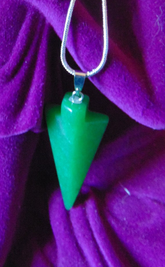 Vintage Jade Arrow Pendant Comes With Sterling Silver Chain | Etsy