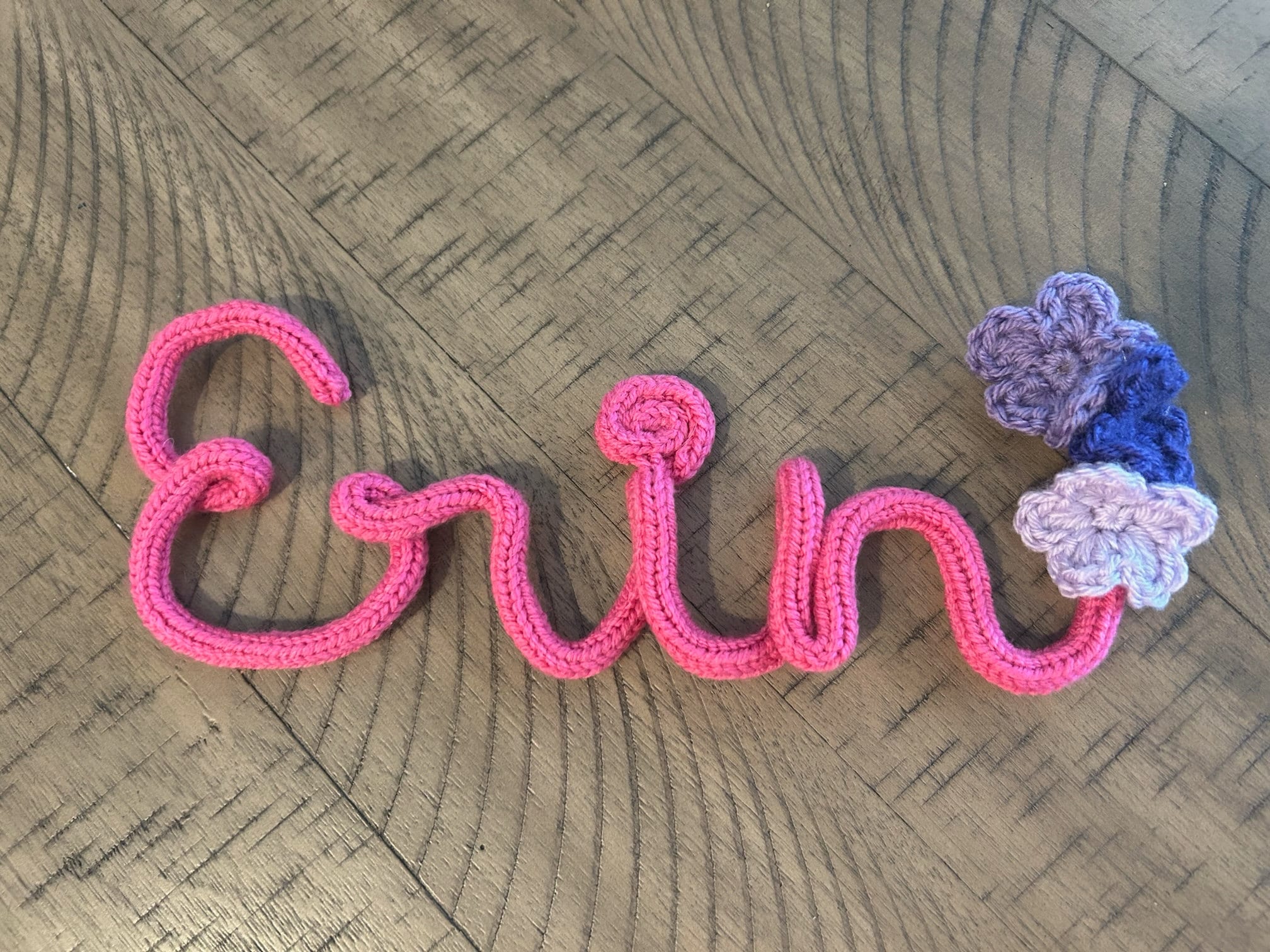 Personalized Knitted Wire Name / Custom Name / Custom Saying / Knitted ...