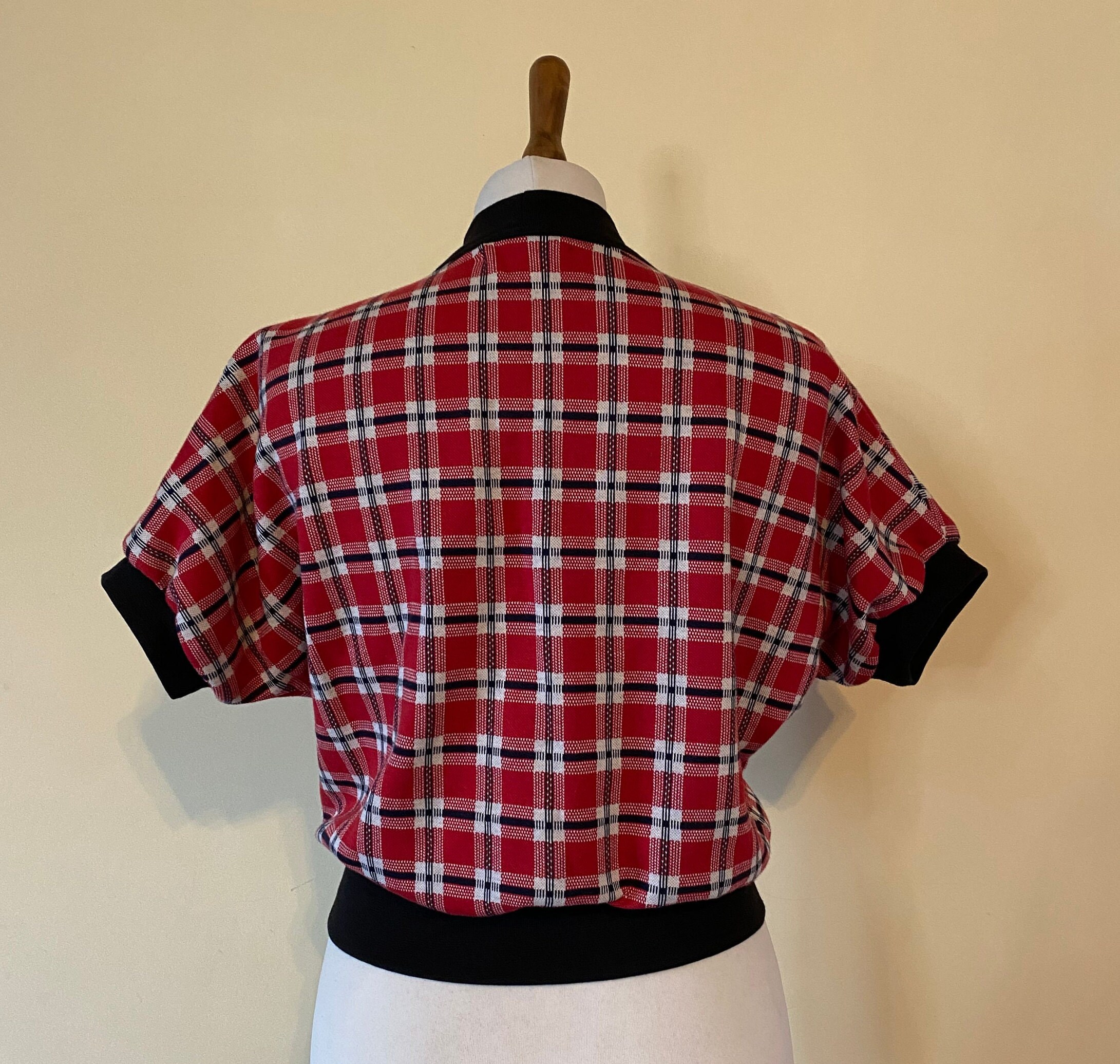 40s/50s Style , Woman Repro Polo Red and Black Plaid , Rockabilly Top by V.and the Wolf - Etsy
