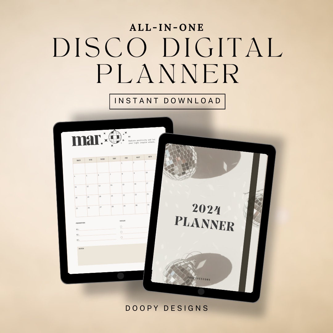 2024 Digital Planner Disco Daily & Monthly Planner, Weekly Planner ...
