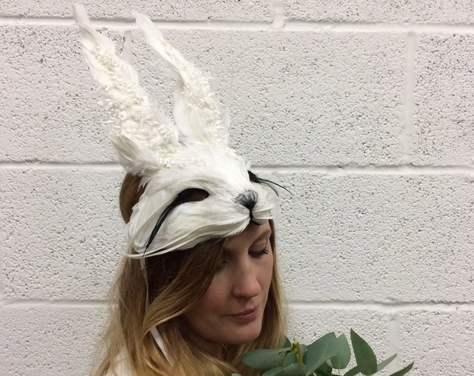 Rabbit Mask Bunny Mask Paper Mache Animal Mask Stand by Me - Etsy