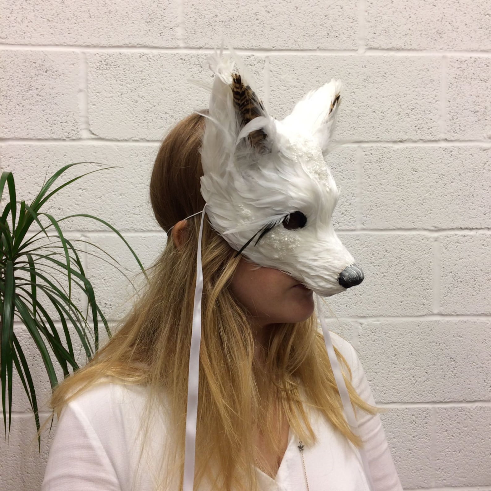 Luxury Lace Embellished Feather Fox Mask Unisex Woodland | Etsy