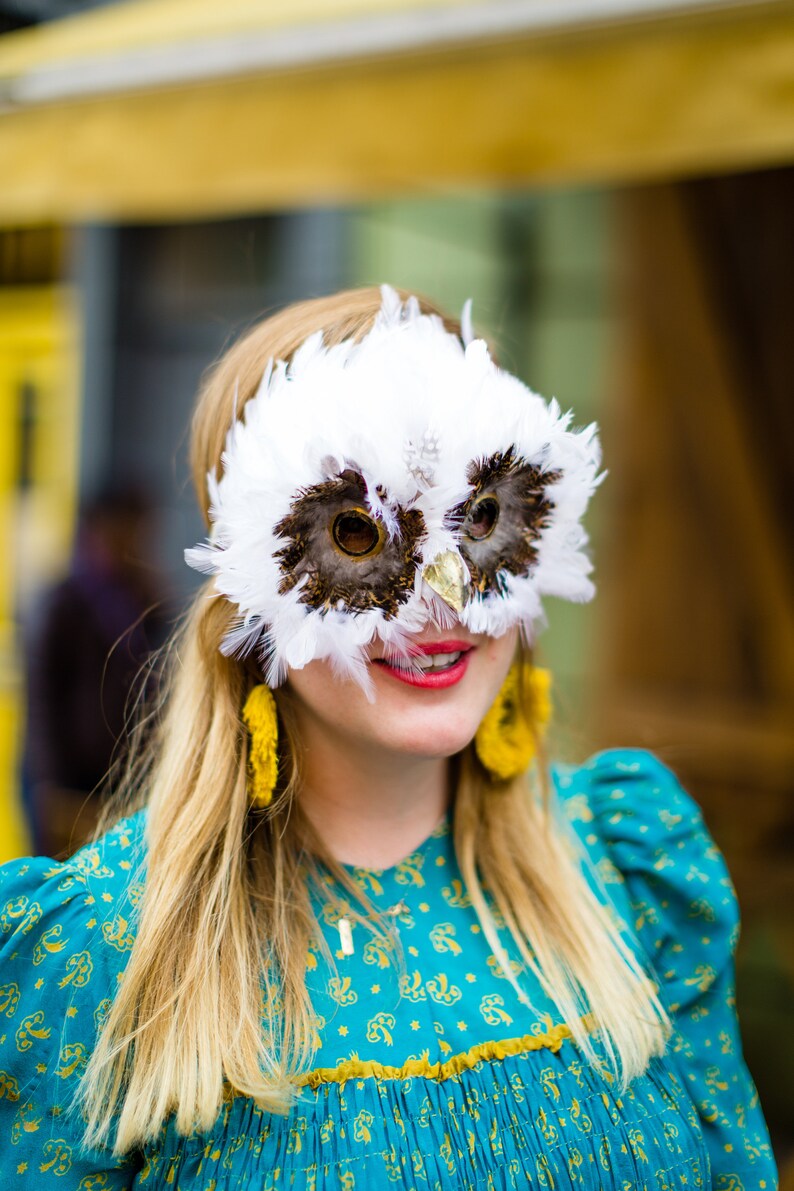 Luxury Snowy Owl Mask Snow Owl Headdress Winter Animal Mask - Etsy