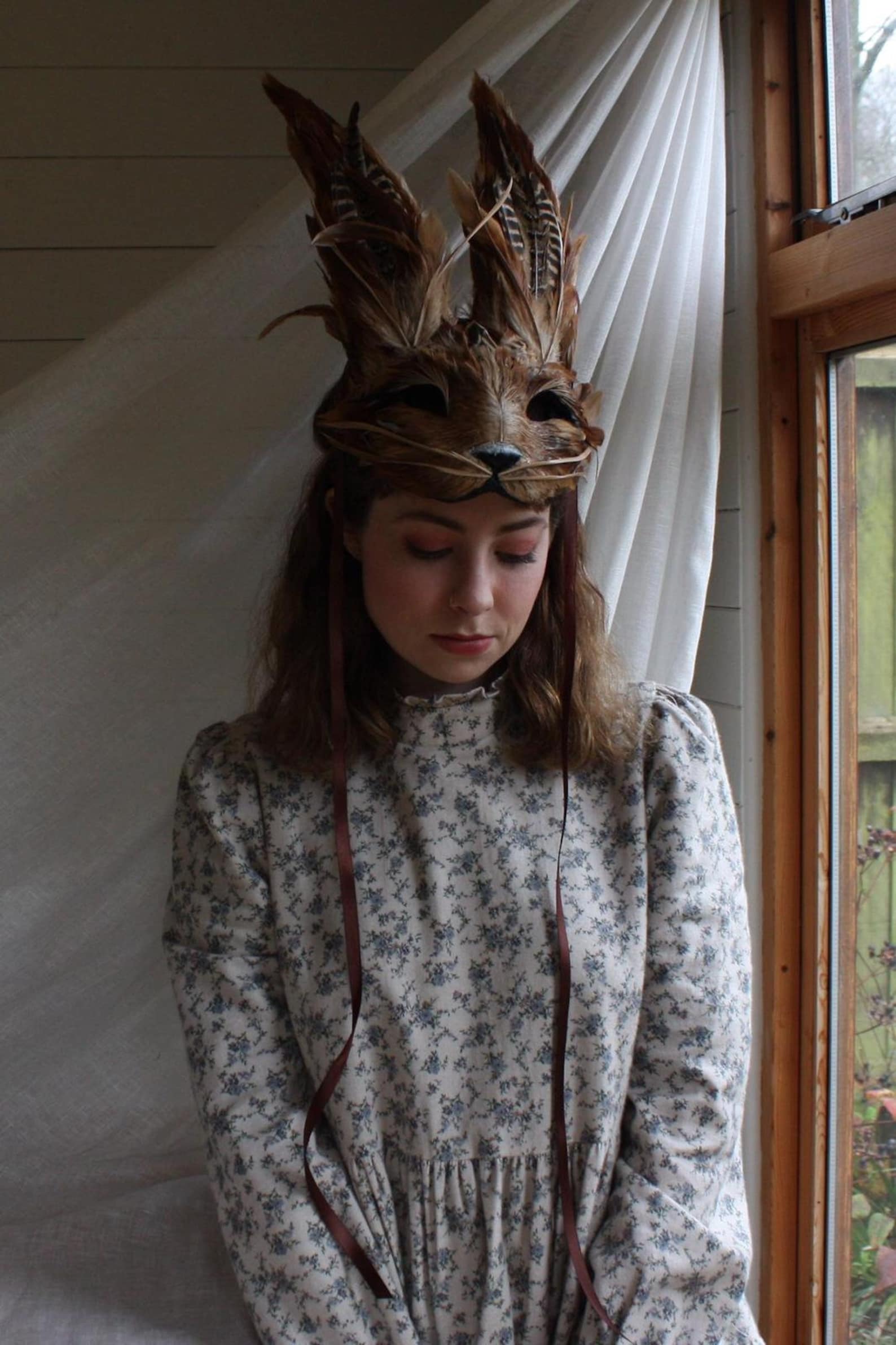 Luxury Brown Hare Mask, Large Brown Rabbit Mask, Halloween Mask ...