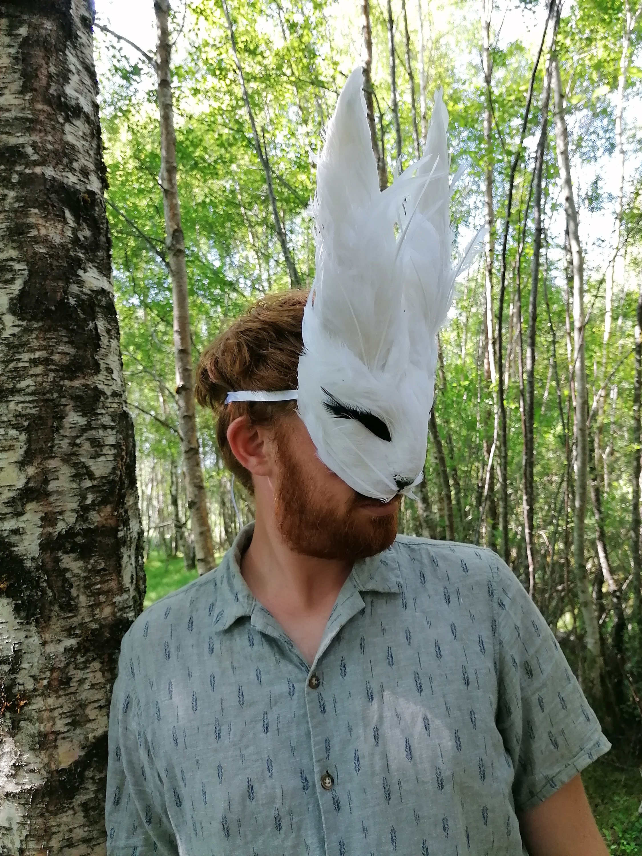 Luxury White Hare Mask Large White Rabbit Mask Alice in | Etsy