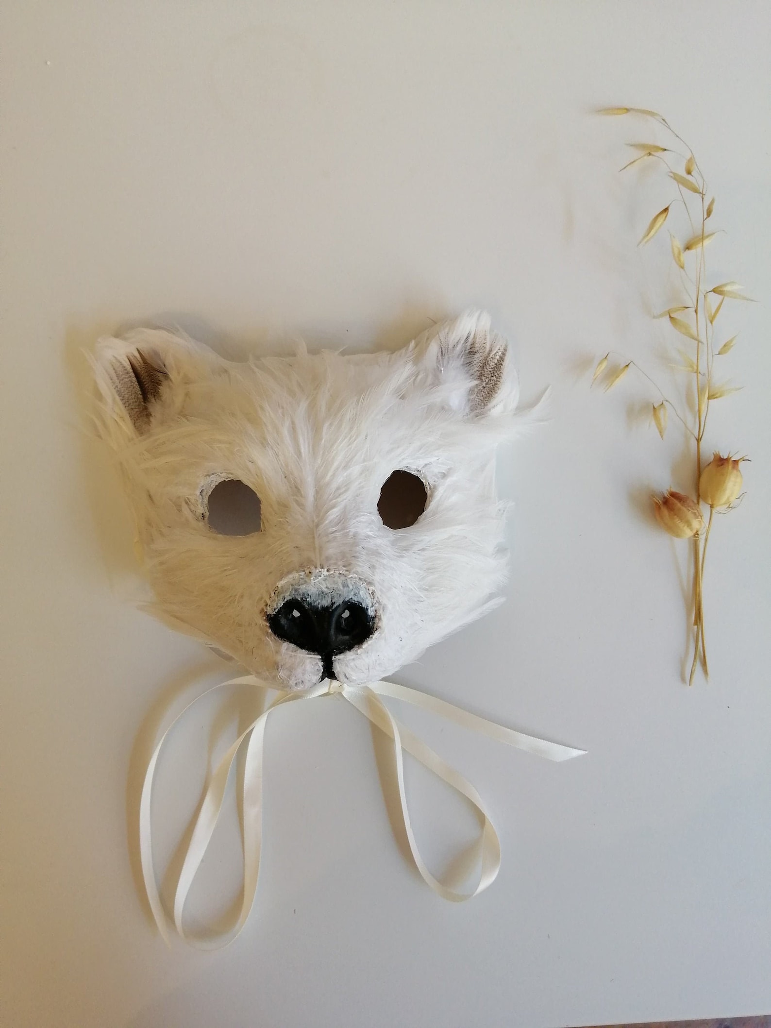 Luxury White Bear Mask, Snow Bear Mask, Arctic Bear Mask, Winter Animal ...