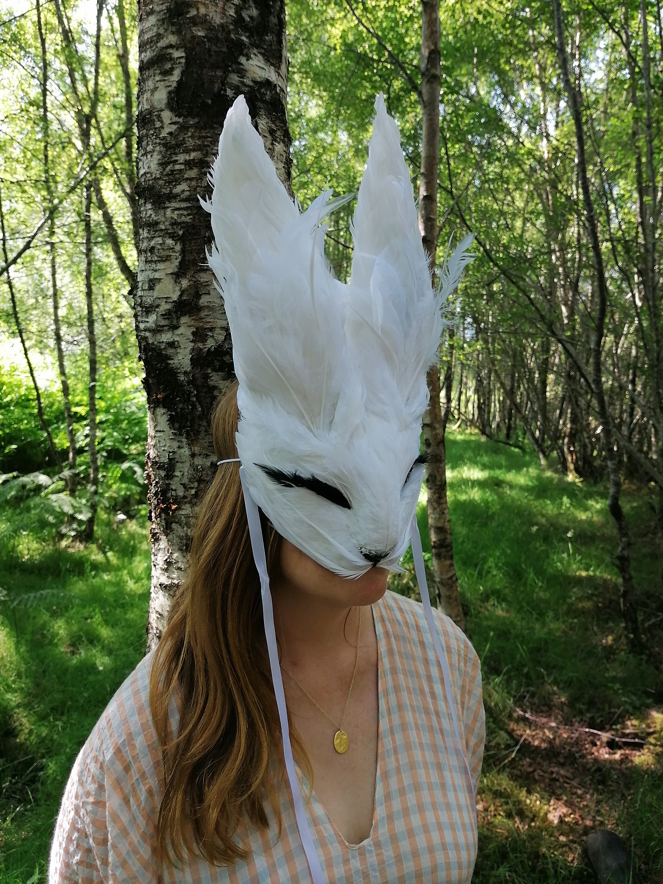 Luxury White Hare Mask Large White Rabbit Mask Alice in | Etsy