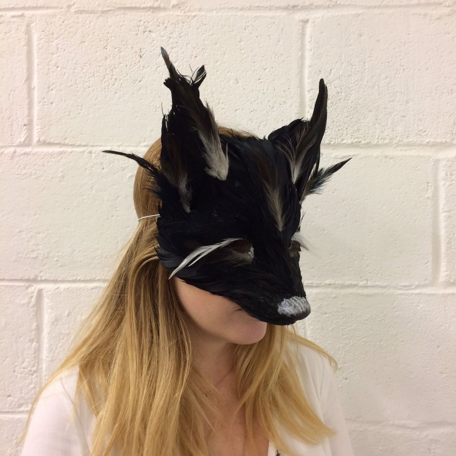 Luxury Black Feather Fox Mask Unisex Adult Fox Mask Woodland | Etsy