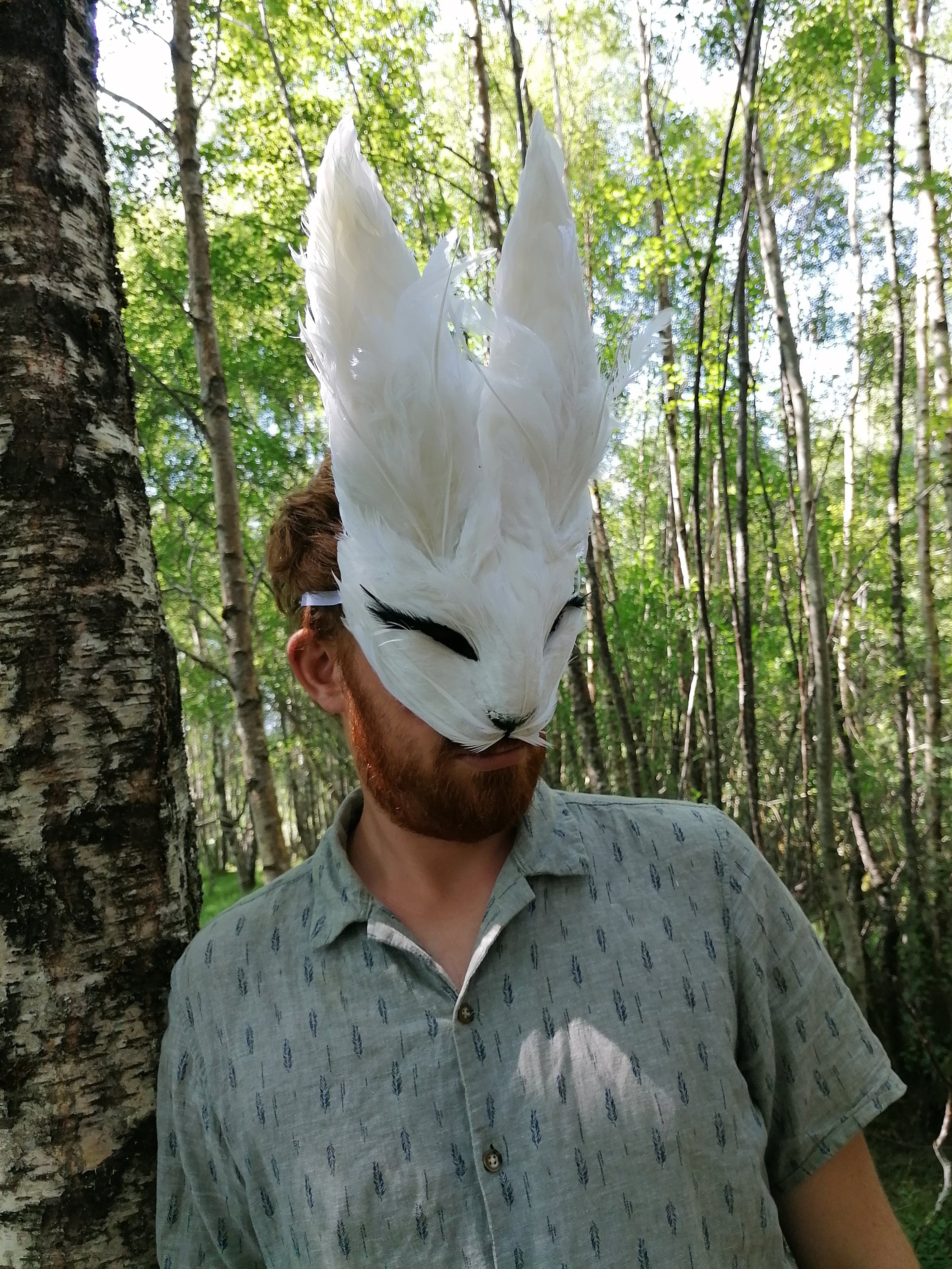 Luxury White Hare Mask Large White Rabbit Mask Alice in | Etsy