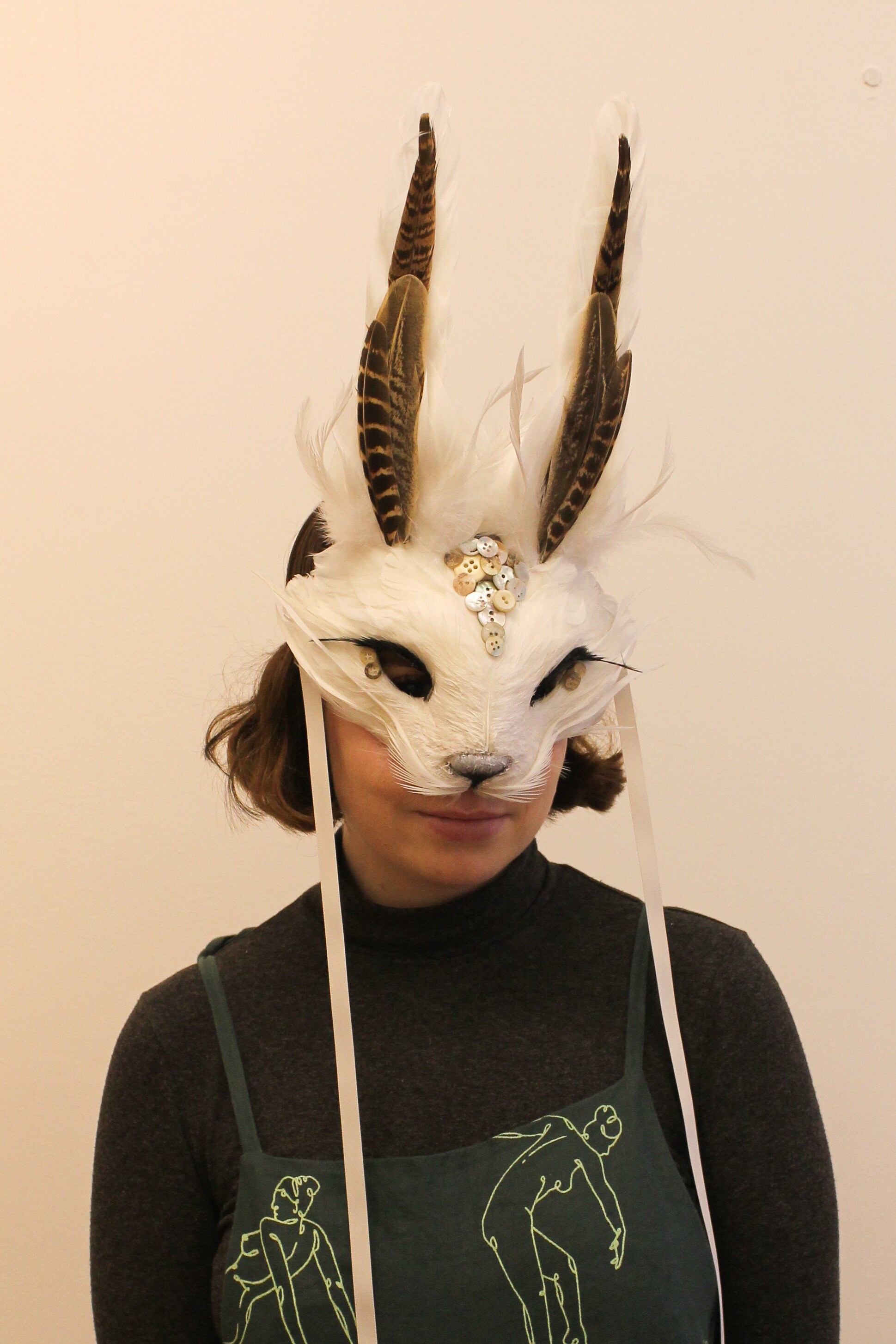 Luxury Embellished Mother of Pearl White Rabbit Mask Unisex - Etsy UK