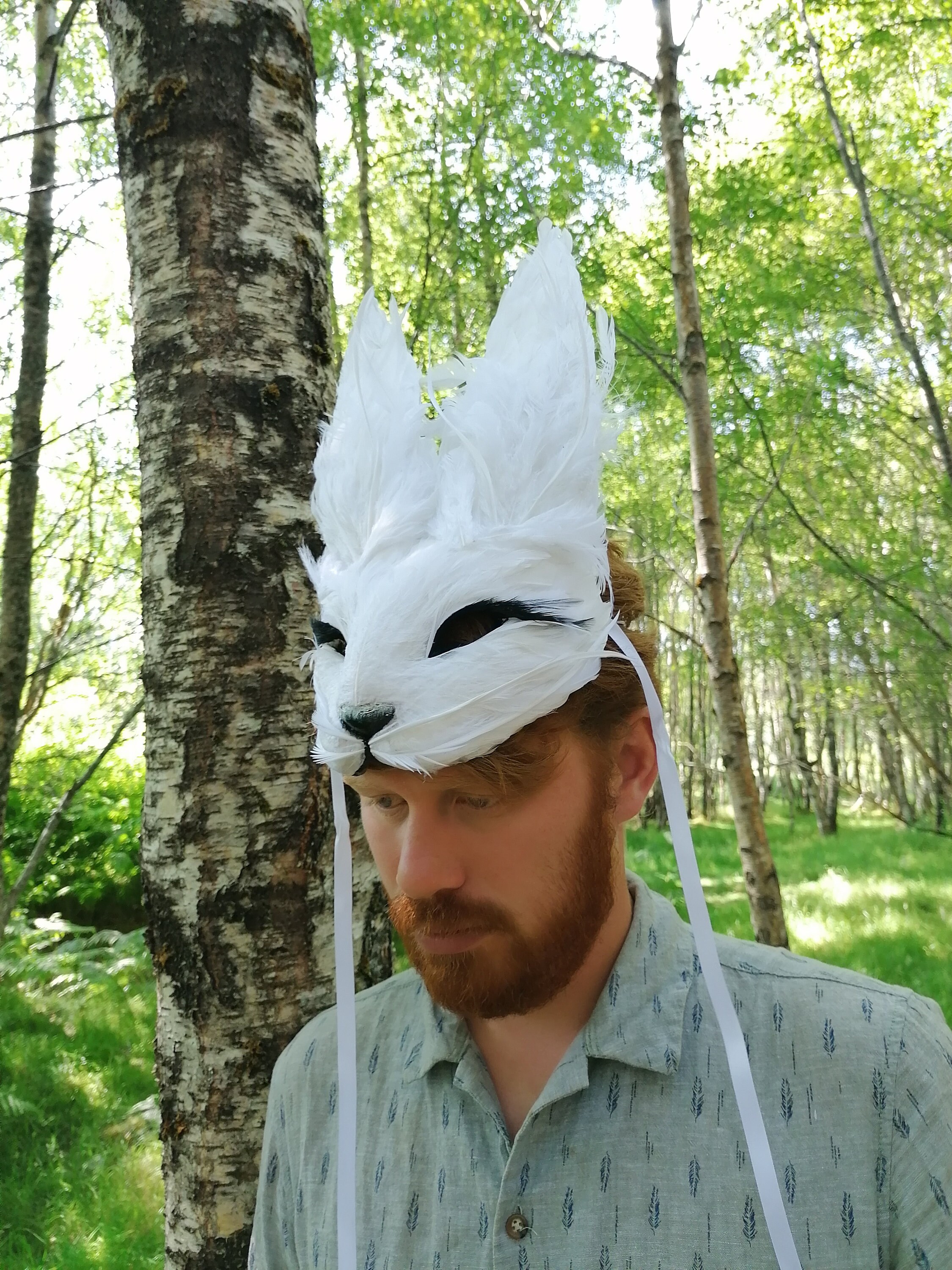 Luxury White Hare Mask Large White Rabbit Mask Alice in | Etsy