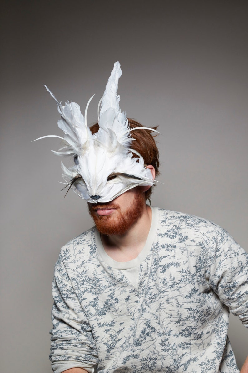 Luxury White Rabbit Mask Unisex Animal Mask Woodland Mask - Etsy UK