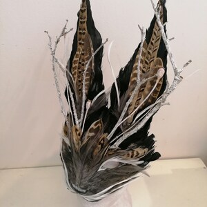 Luxury Black Jackalope Mask, Adult Rabbit Mask, Feather Animal Mask ...