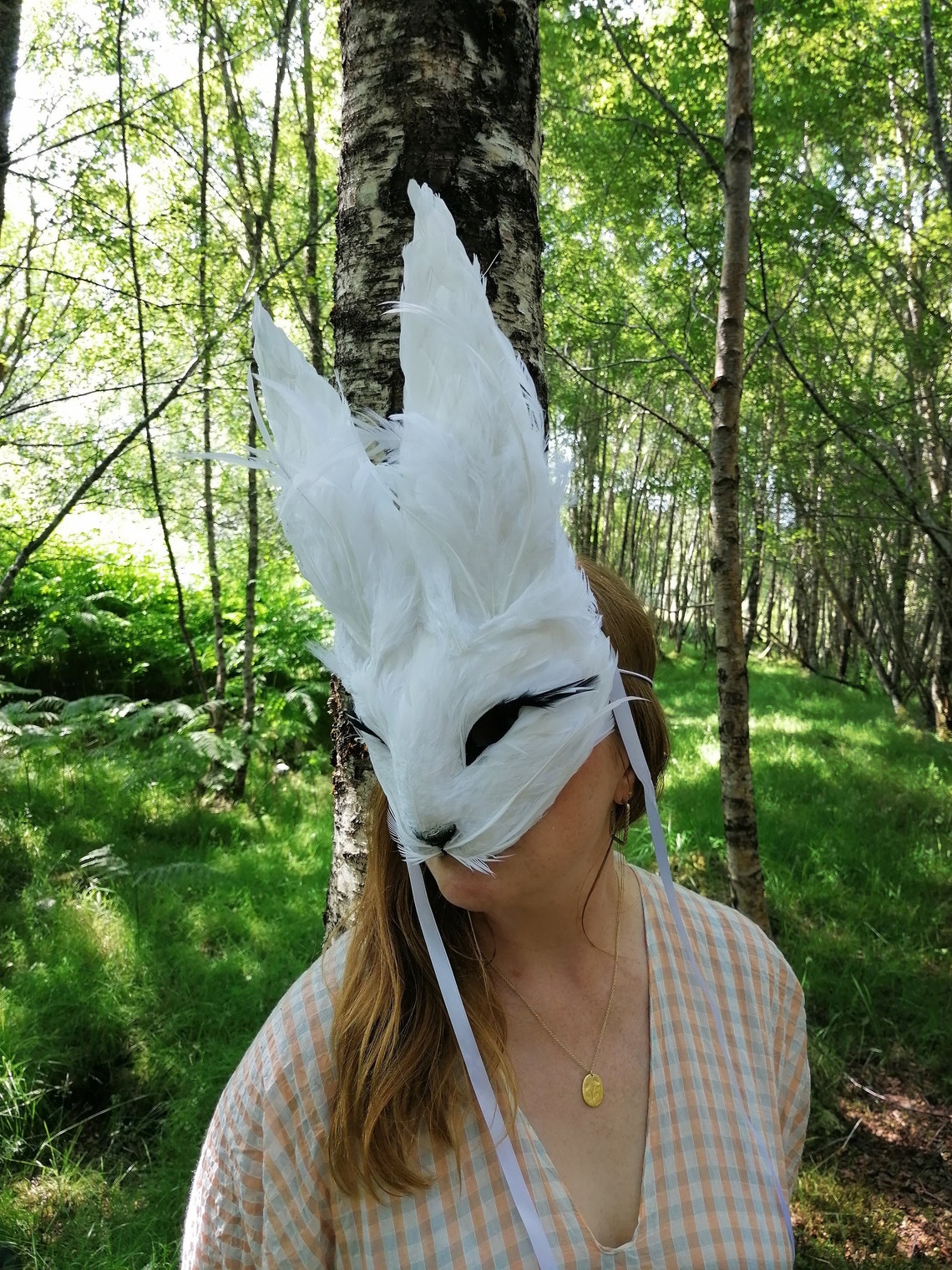 Luxury White Hare Mask Large White Rabbit Mask Alice in | Etsy