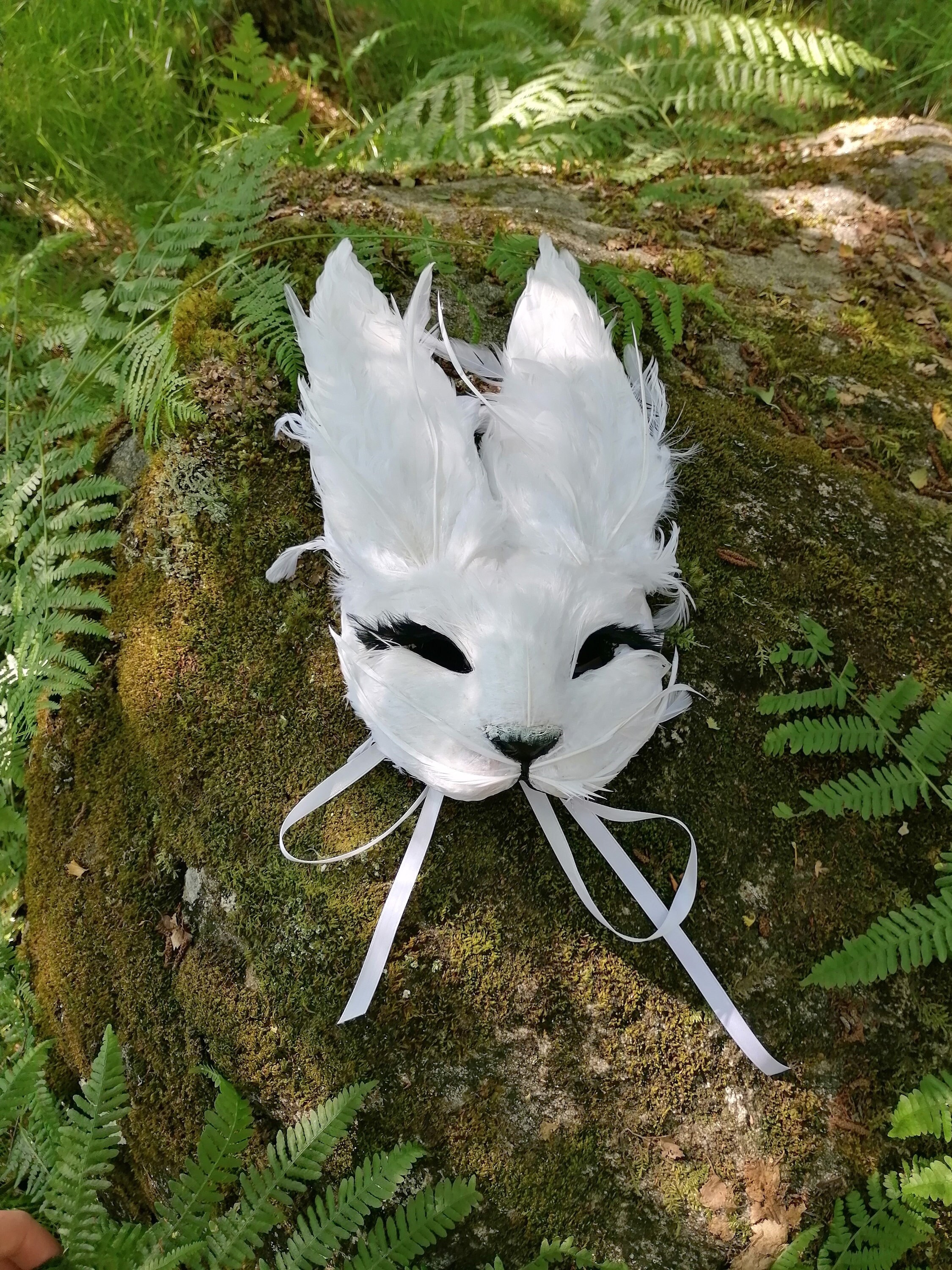 Luxury White Hare Mask Large White Rabbit Mask Alice in | Etsy