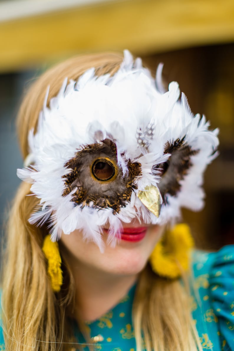 Luxury Snowy Owl Mask Snow Owl Headdress Winter Animal Mask - Etsy