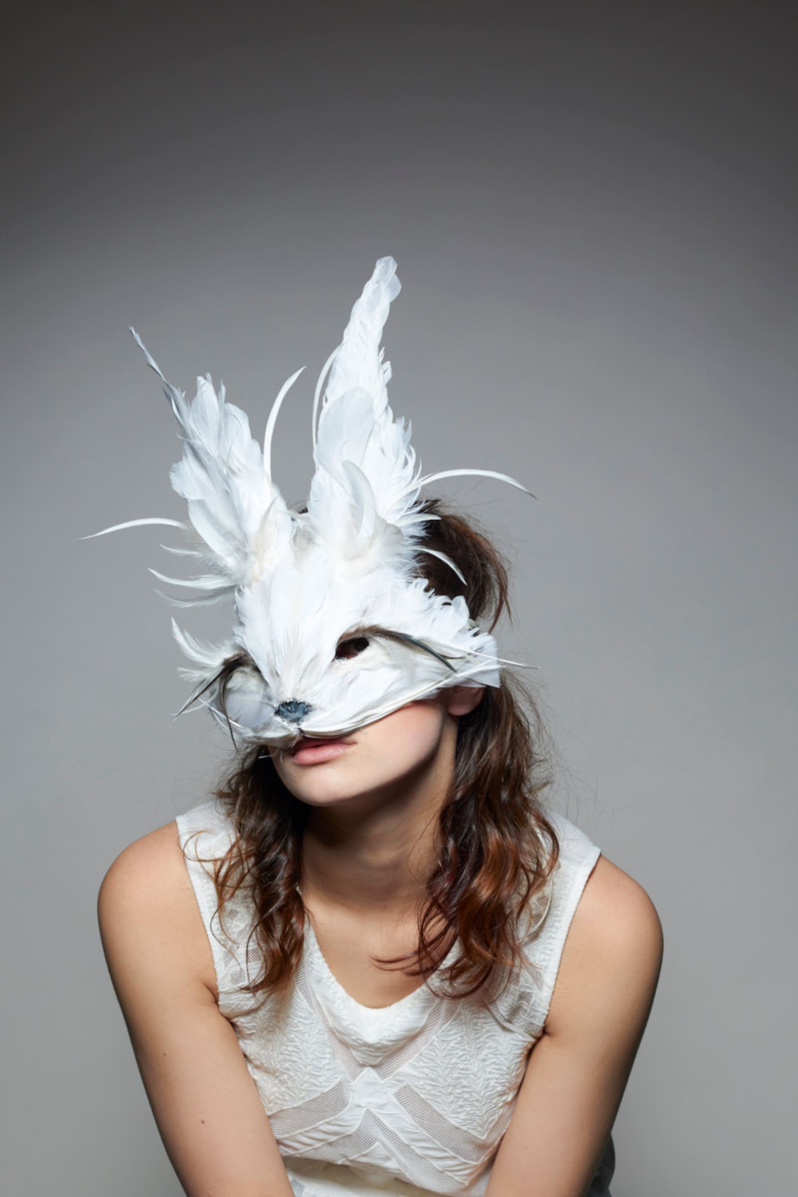 Luxury White Rabbit Mask, Unisex Animal Mask, Woodland Mask, Zootopia ...