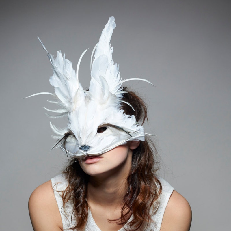 White Rabbit Mask - Etsy
