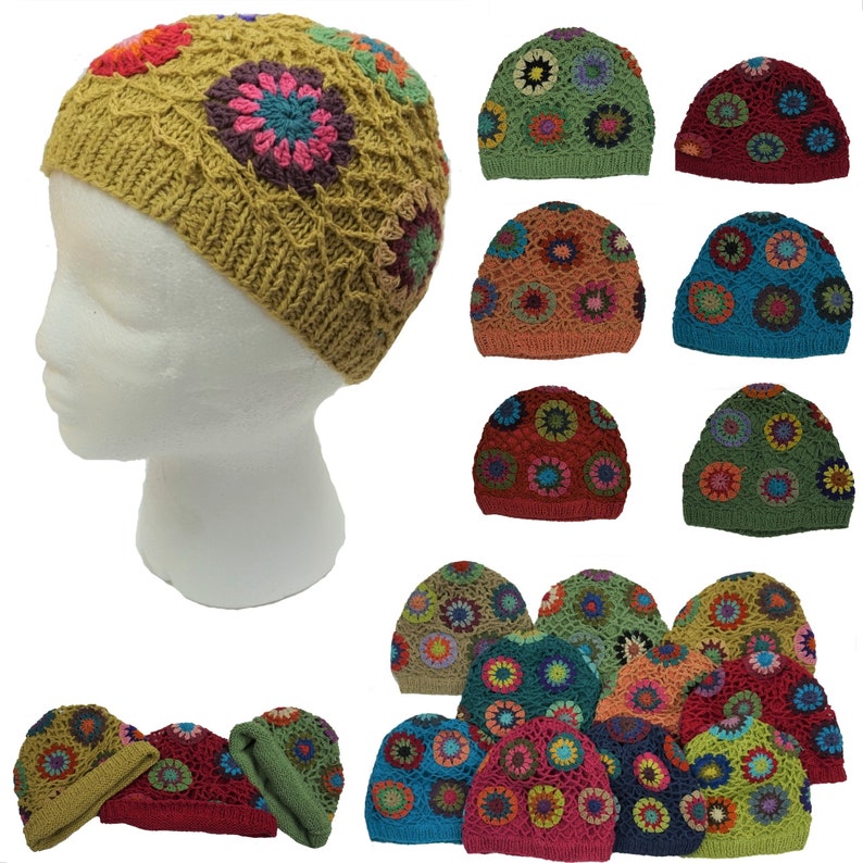Crochet Wool Beanie Hat Hand Knitted Festival Fair Trade - Etsy