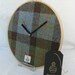 Harris Tweed Round Wall Clock 9in / 23cm Authentic Harris Tweed Faced ...
