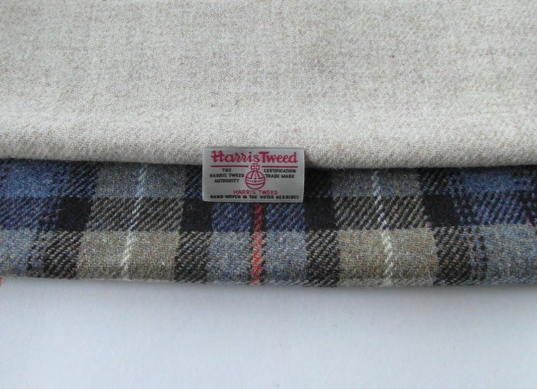 Authentic Harris Tweed Fabric Material for Craft Work 2 X Pieces Ref ...