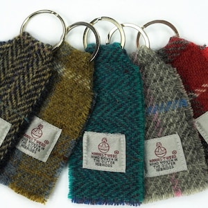 Harris Tweed Keyring Fabric Flat Key Ring Fob Scottish Gift Men & Women ...
