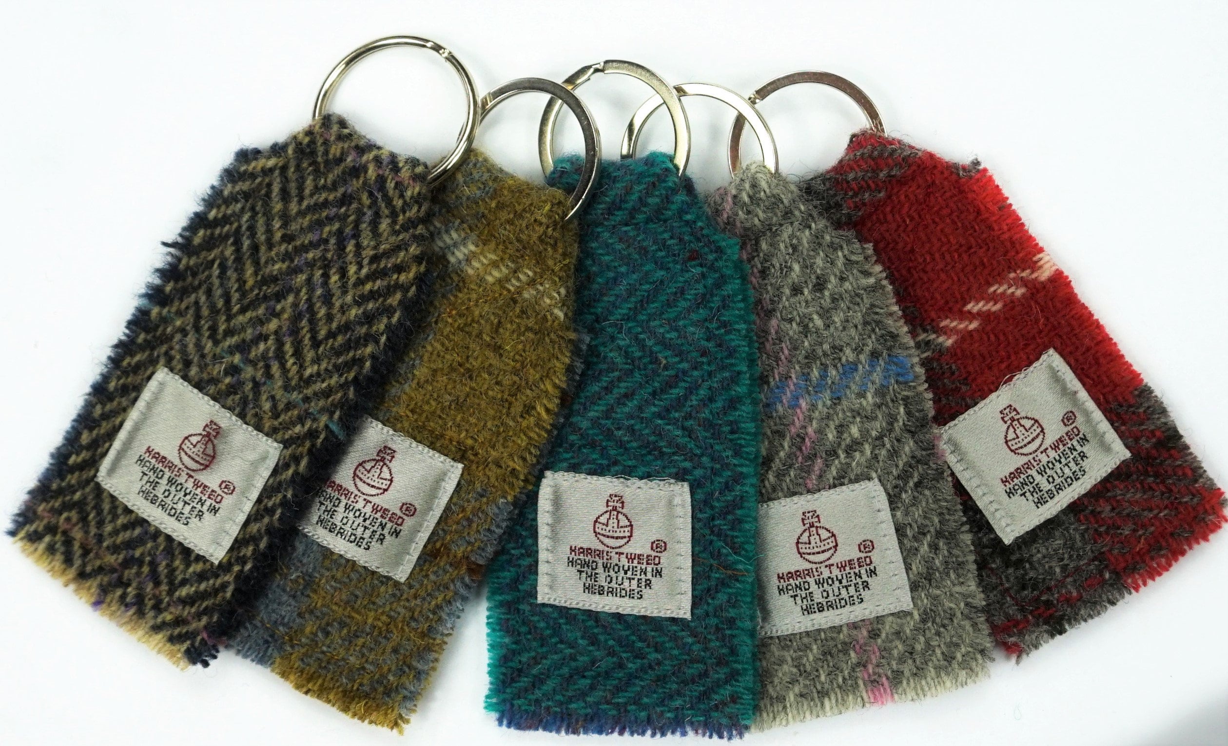 Harris Tweed Keyring Fabric Flat Key Ring Fob Scottish Gift | Etsy