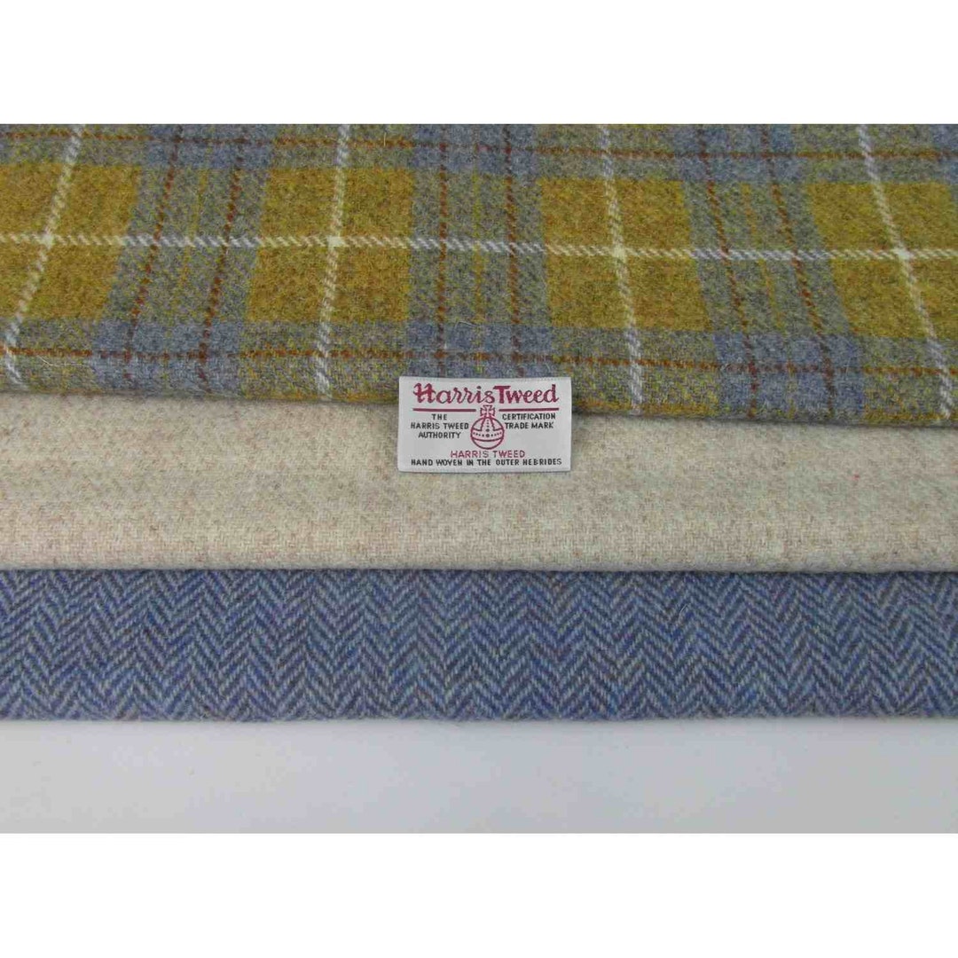 Authentic Harris Tweed Fabric Material for Craft Work 3 X Pieces Ref ...