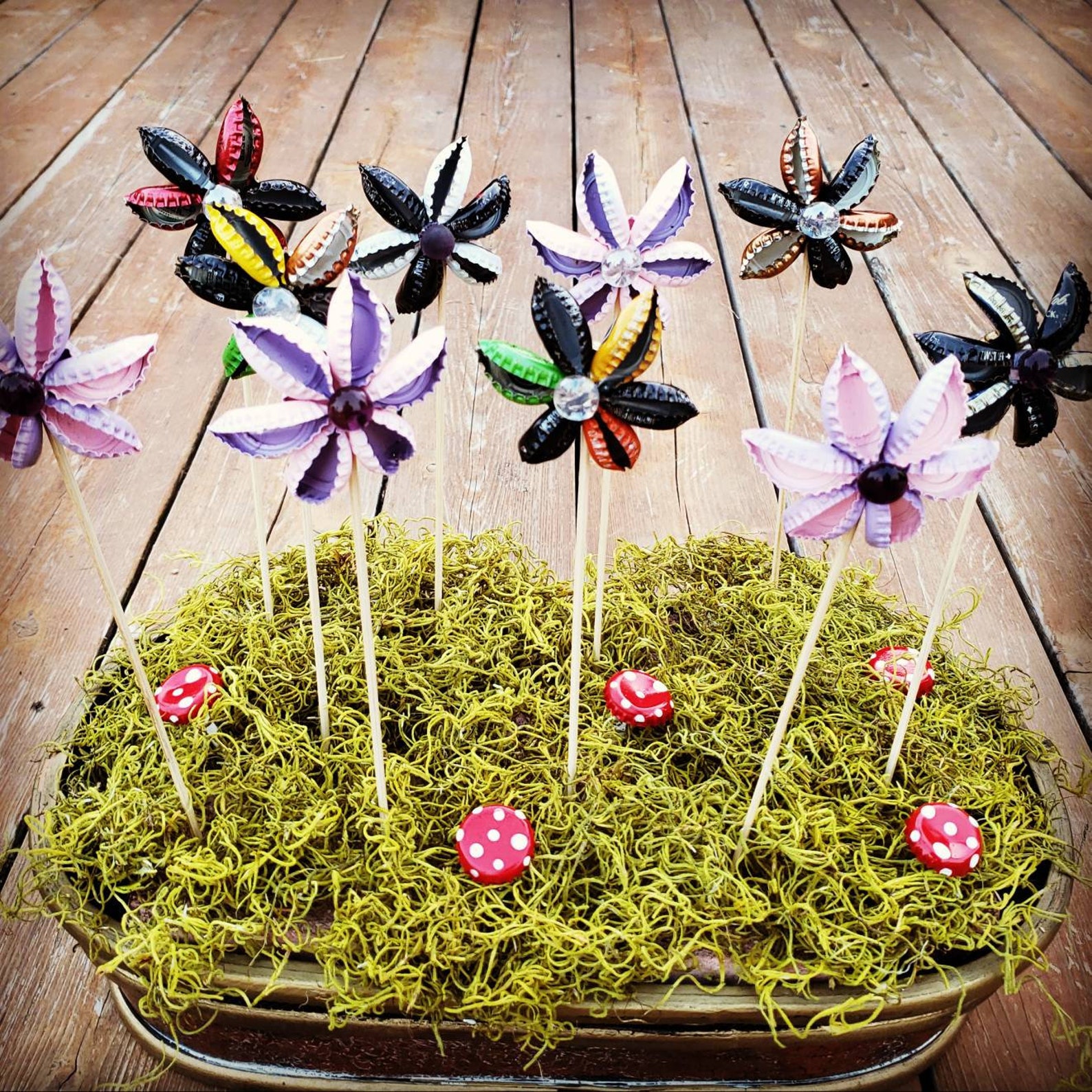 Bottle Cap Flowers, Set of 3 - Etsy